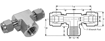Compression Fittings Stainless Steel, 1/4" Tube x 1/8" NPT Female ...